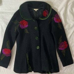 Carson | Jackets & Coats | Carson Floral Embroidered Pleated Jacket ...